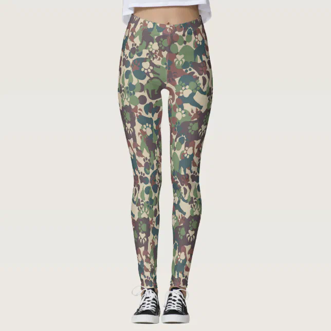 Dog Camouflage Pattern Leggings | Zazzle