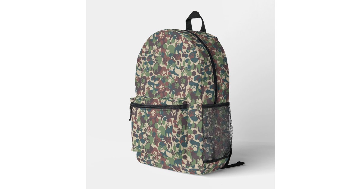 Dog Camouflage Pattern Printed Backpack | Zazzle