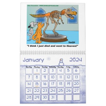 Dog Cartoon Calendar | Zazzle