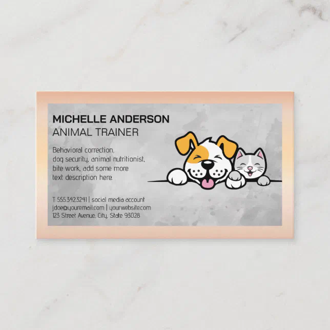 Dog Cat Logo | Animal Care Business Card | Zazzle
