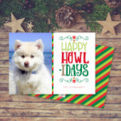 Dog Christmas Photo Happy Howlidays Holiday Card | Zazzle
