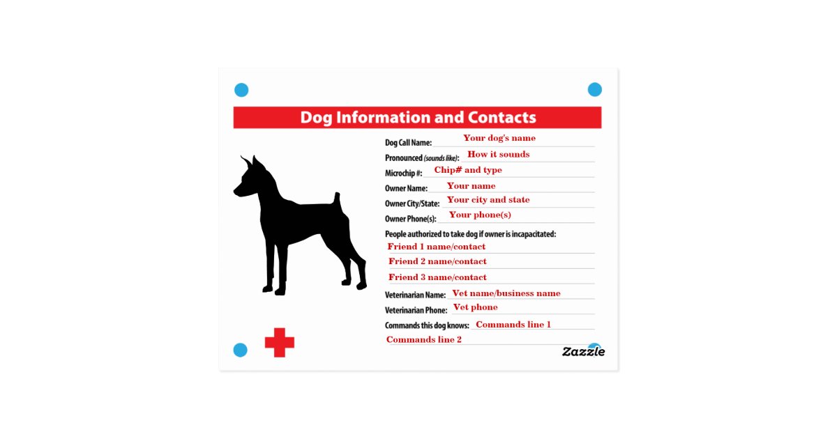 Dog Crate Card In Case of Emergency | Zazzle.com