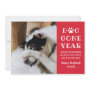 Dog Gone Year Funny Red Pet Photo Holiday Card | Zazzle