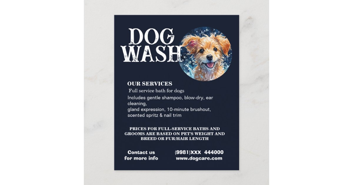 dog groom wash flyer | Zazzle