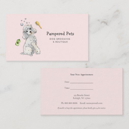 Dog grooming appointment card | Zazzle