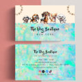 Dog grooming boutique pet sitter cute puppy script business card | Zazzle