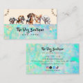 Dog grooming boutique pet sitter cute puppy script business card | Zazzle