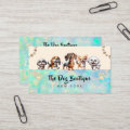 Dog grooming boutique pet sitter cute puppy script business card | Zazzle