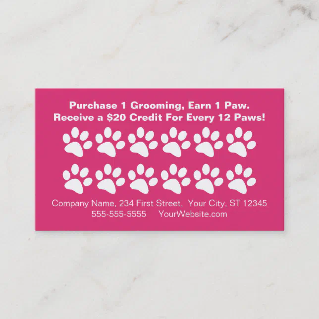 Dog Grooming Customer Rewards Card - Loyalty Card | Zazzle