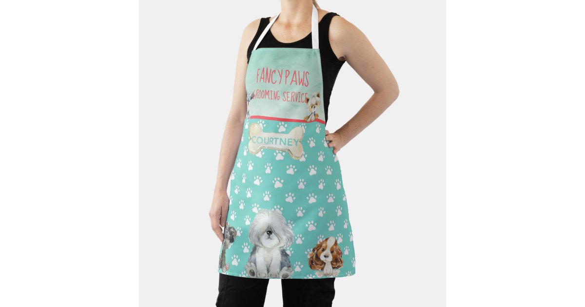 Dog Grooming Dog Spa Personalized Apron | Zazzle