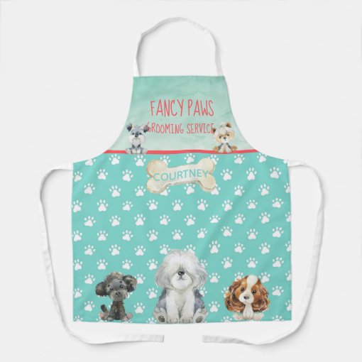 Dog Grooming Dog Spa Personalized Apron | Zazzle