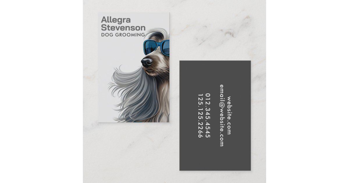 Dog Grooming Modern Simple Typography Business Card | Zazzle