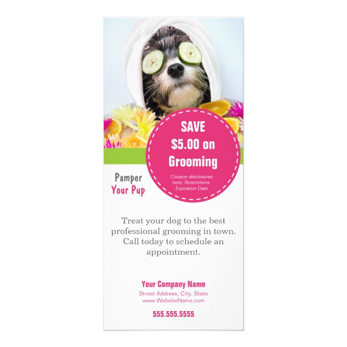 Dog Grooming Rack Card- Make it into anything Rack Card | Zazzle.com