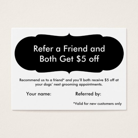 Dog Grooming Referral Card - Personalizable | Zazzle