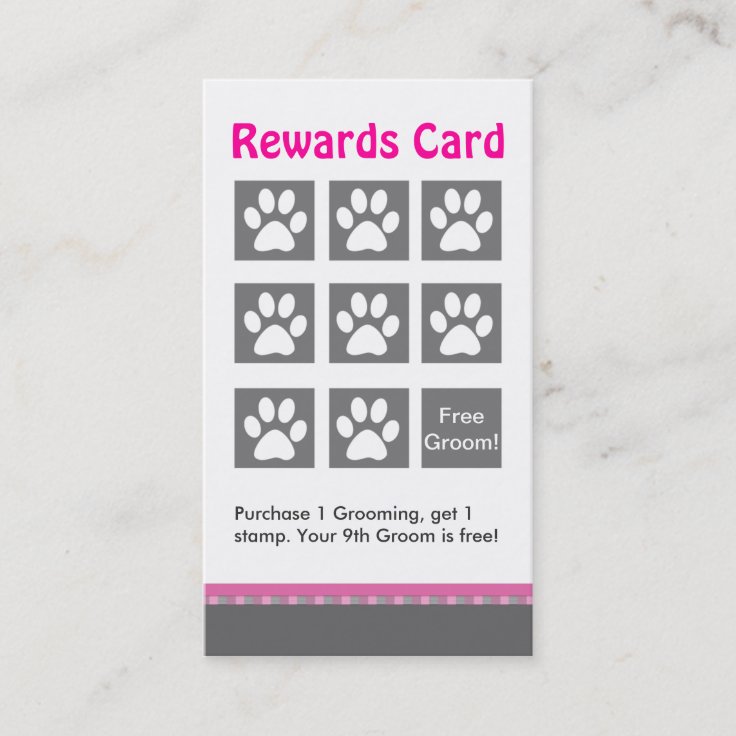 Dog Grooming Rewards Card - Personalizable | Zazzle