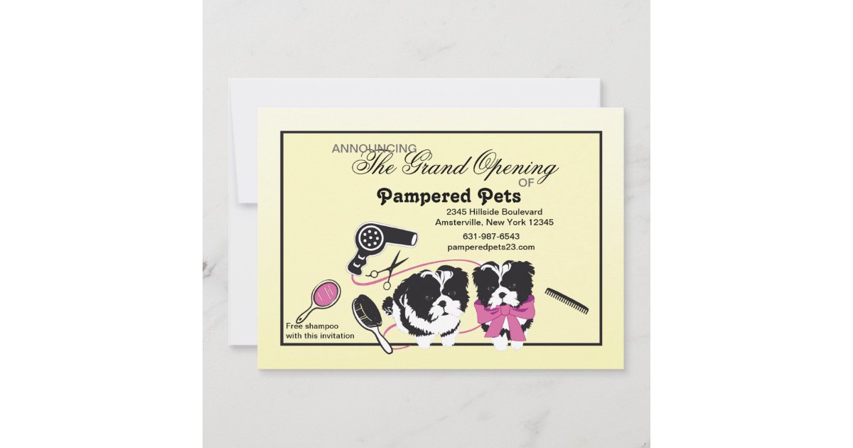 Dog Grooming Salon Grand Opening Invitation | Zazzle