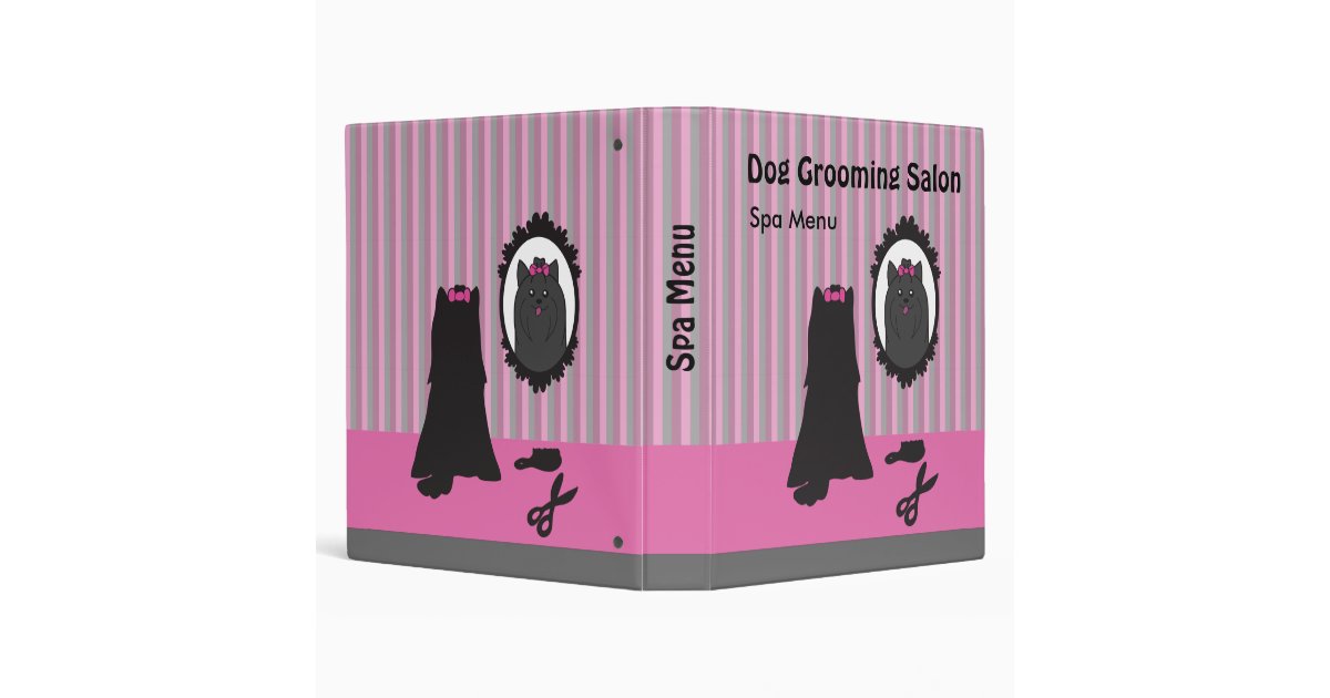 Dog Grooming Salon Menu - Ring Binder | Zazzle