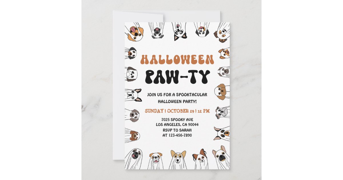 Dog Halloween Party Invite Dog Costume Parade | Zazzle