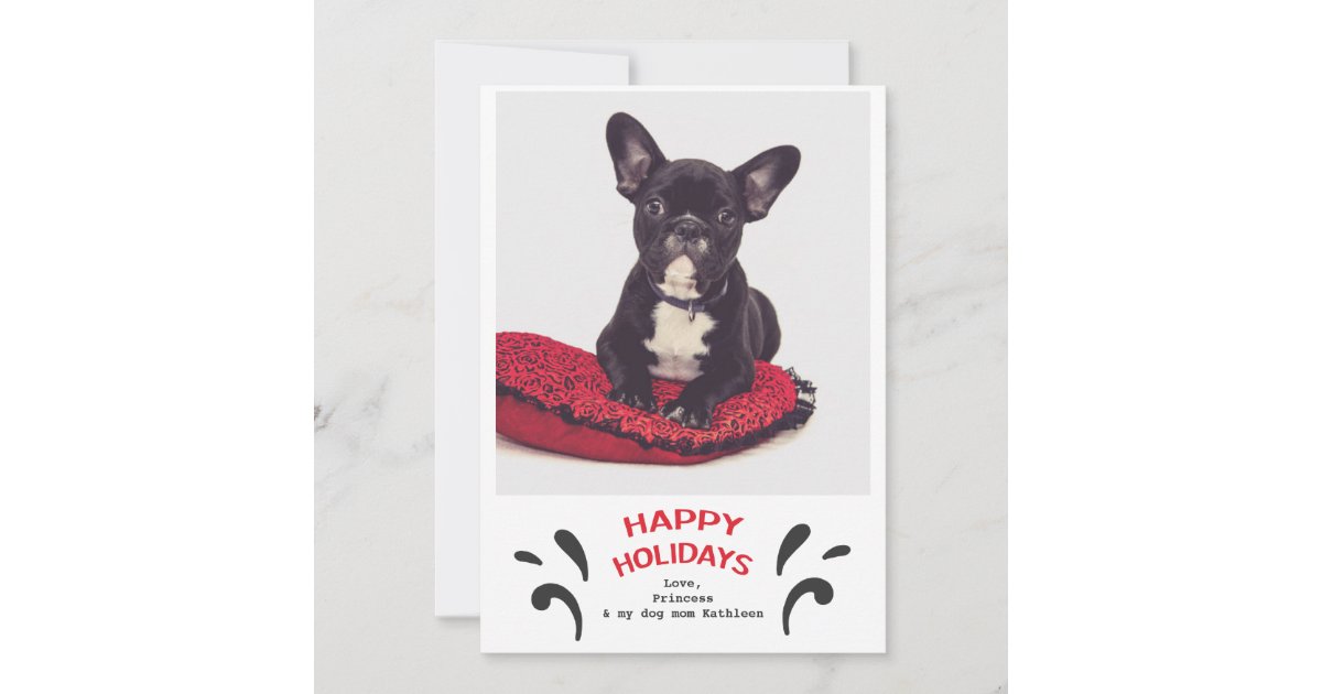 Dog Happy Holidays Photo Greeting Card | Zazzle