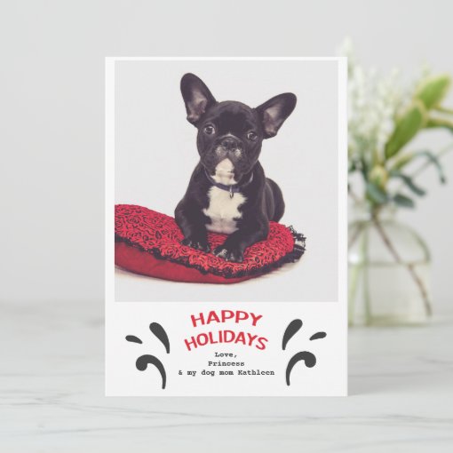 Dog Happy Holidays Photo Greeting Card | Zazzle