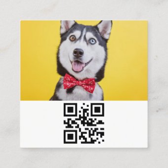 Dog Influencer Custom Photo, Pet Square Business Card | Zazzle