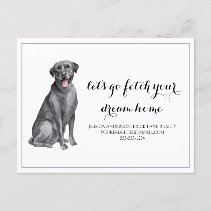 Dog Labrador Real Estate Buying Marketing Postcard | Zazzle