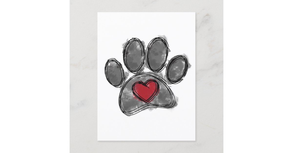 Dog Lover Drawing Watercolor Postcard | Zazzle