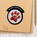 Dog Lover Red Paw Print with Hearts Best Friend Patch | Zazzle