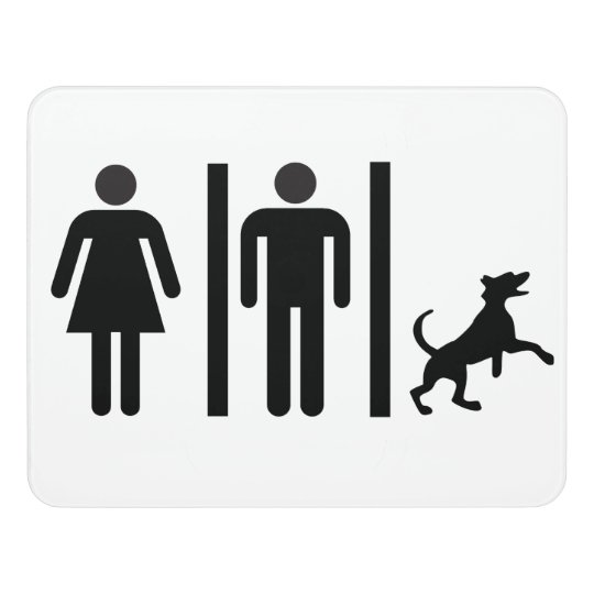 Dog Man Woman Funny Restroom home Bathroom Door Sign | Zazzle.com