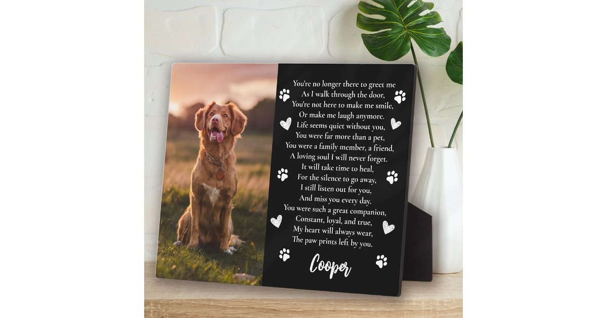 Dog Memorial Poem Photo Keepsake Plaque | Zazzle