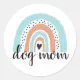 Dog Mom Rainbow Blue Peach Classic Round Sticker | Zazzle