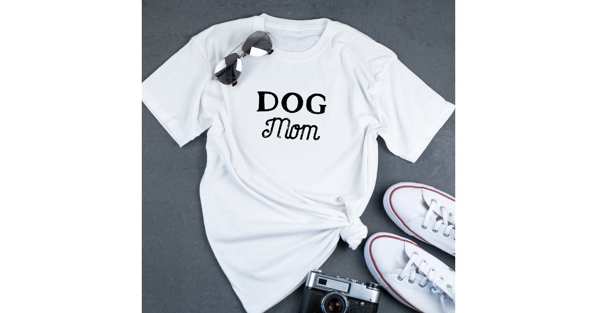 Dog Mom | Simple Cute Retro Script Pet Owner T-Shirt | Zazzle