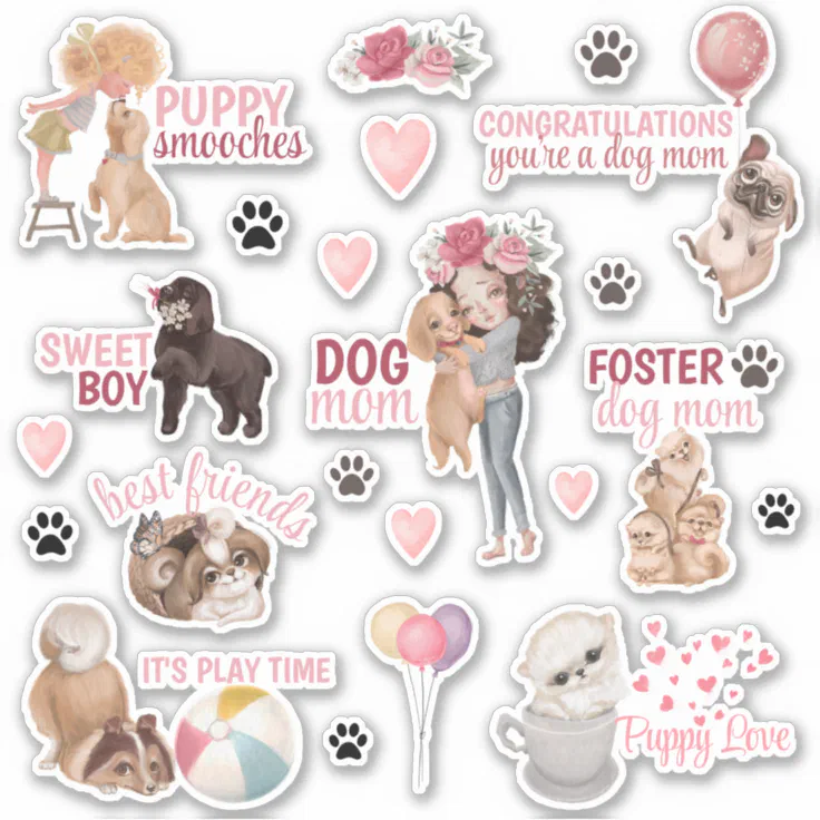 Dog Mom Vinyl Stickers | Zazzle