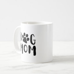 Dog Mom with Paw Print | Funny Coffee Mug | Zazzle