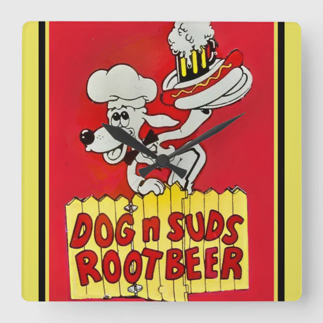 Dog N Suds Root Beer Clock | Zazzle