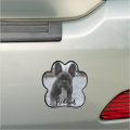 Dog Name Black Script Paw Print Photo Car Magnet | Zazzle