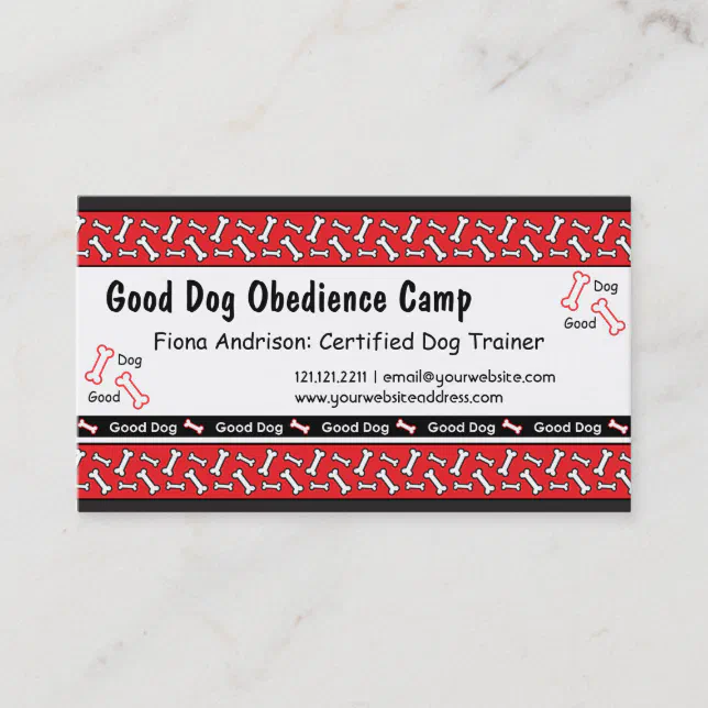 Dog Obedience Classes Dog Trainer Business Cards | Zazzle
