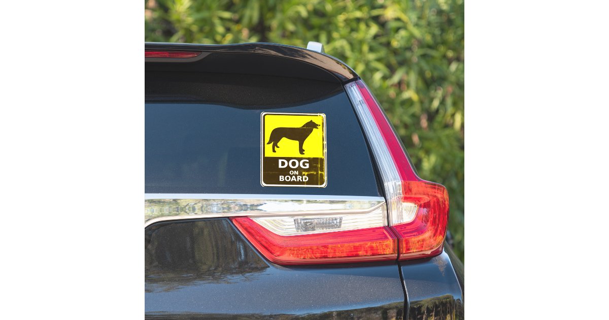 Dog on board sticker | Zazzle