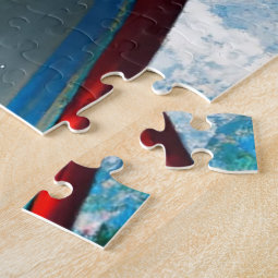 Dog on Surfboard Wearing Sunglasses AI Art Jigsaw Puzzle | Zazzle