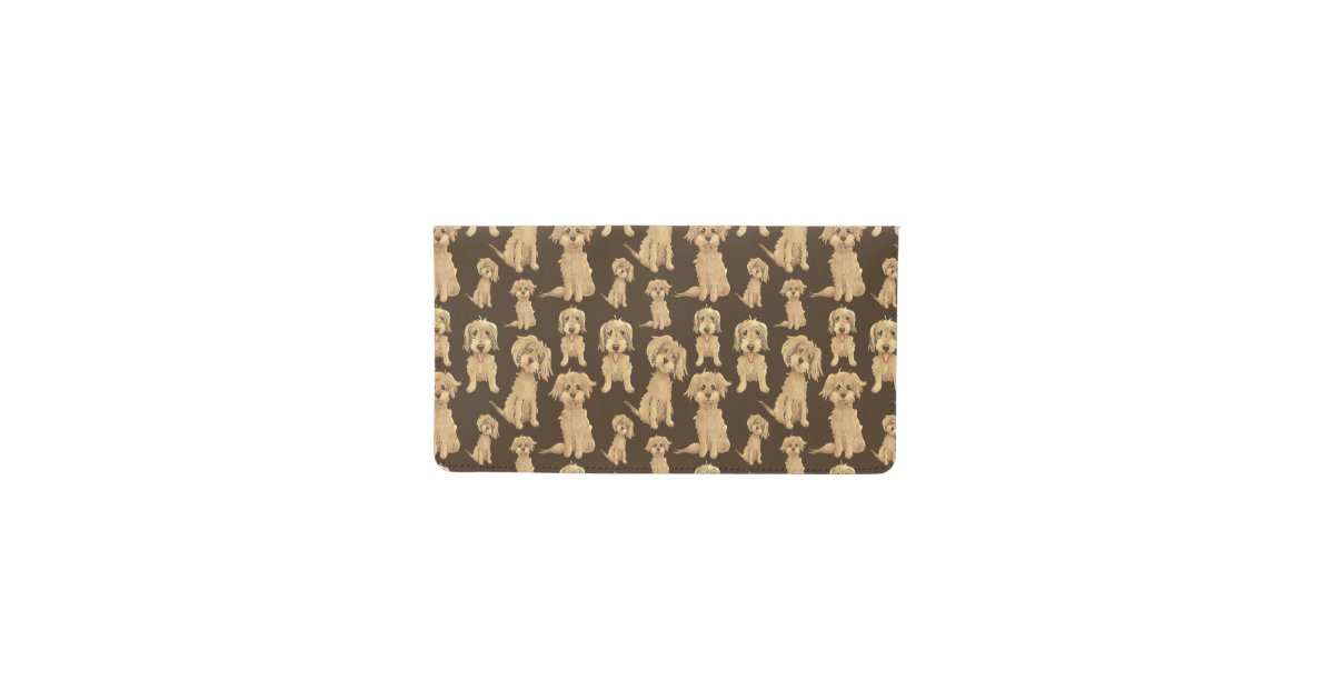 Dog Pattern Brown labradoodle goldendoodle Checkbook Cover | Zazzle