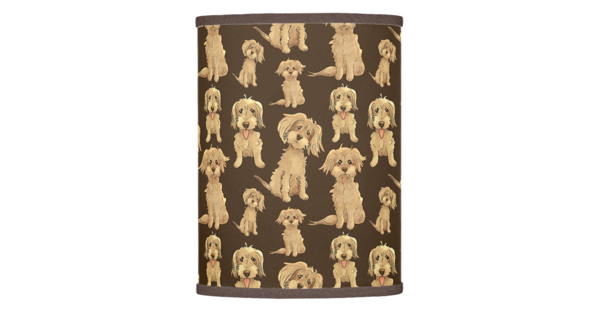 Dog Pattern Brown labradoodle goldendoodle Lamp Shade | Zazzle