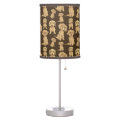 Dog Pattern Brown labradoodle goldendoodle Table Lamp | Zazzle