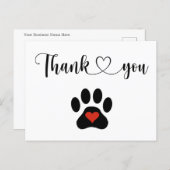 Dog Paw Custom Thank you card | Zazzle