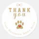 Dog Paw Custom Thank You Classic Round Sticker | Zazzle
