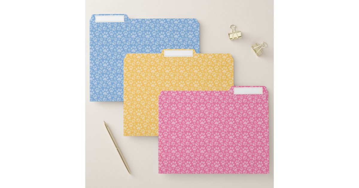 Dog Paw Print File Folders | Zazzle