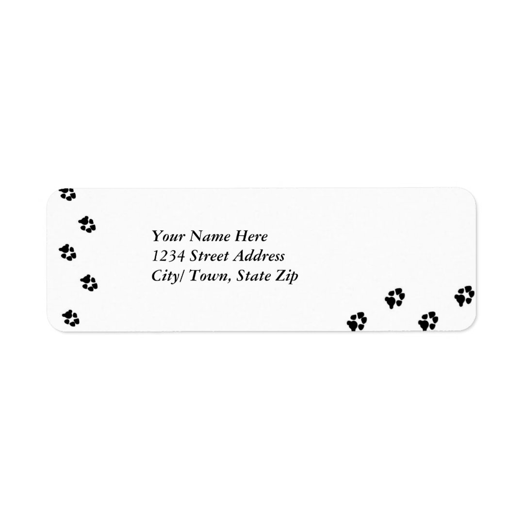 Dog Paw Print Return Address Label | Zazzle