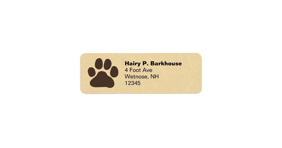 Dog Paw Print Return Address Labels Zazzle dog-paw-print-return-address-labels-zazzle