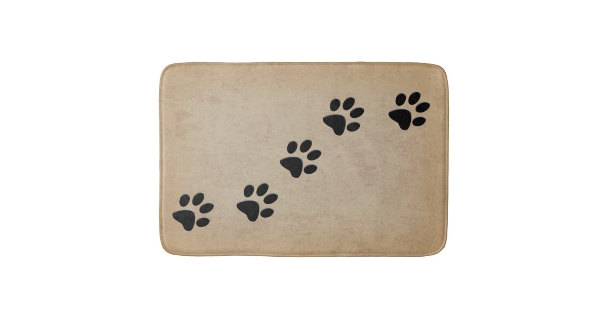DOG PAW PRINTS BATHROOM MAT | Zazzle