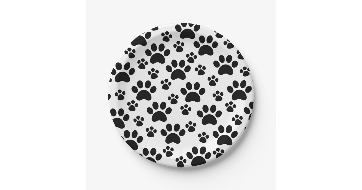 Dog Paw Prints Paper Plates | Zazzle