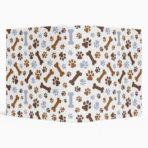 Dog Paw Prints Pattern 3 Ring Binder | Zazzle